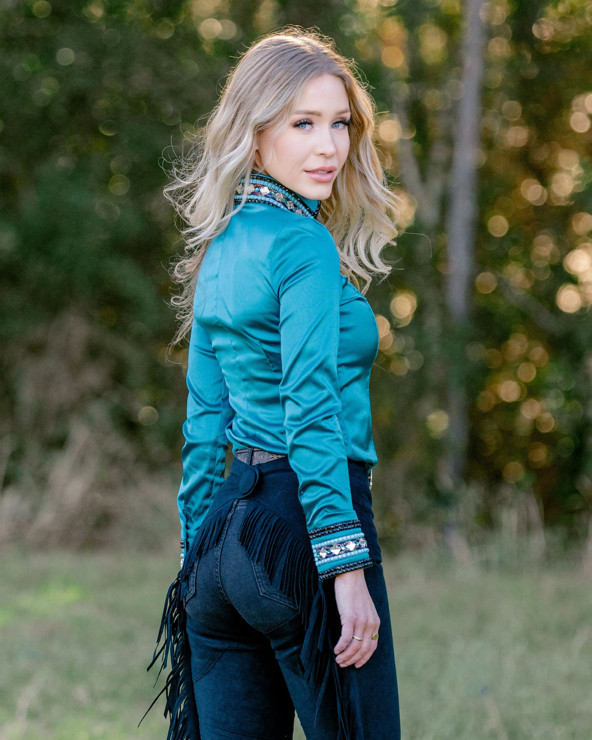 Western Shirt - Encore - "Silky Teal" | Kevin Garcia Originals